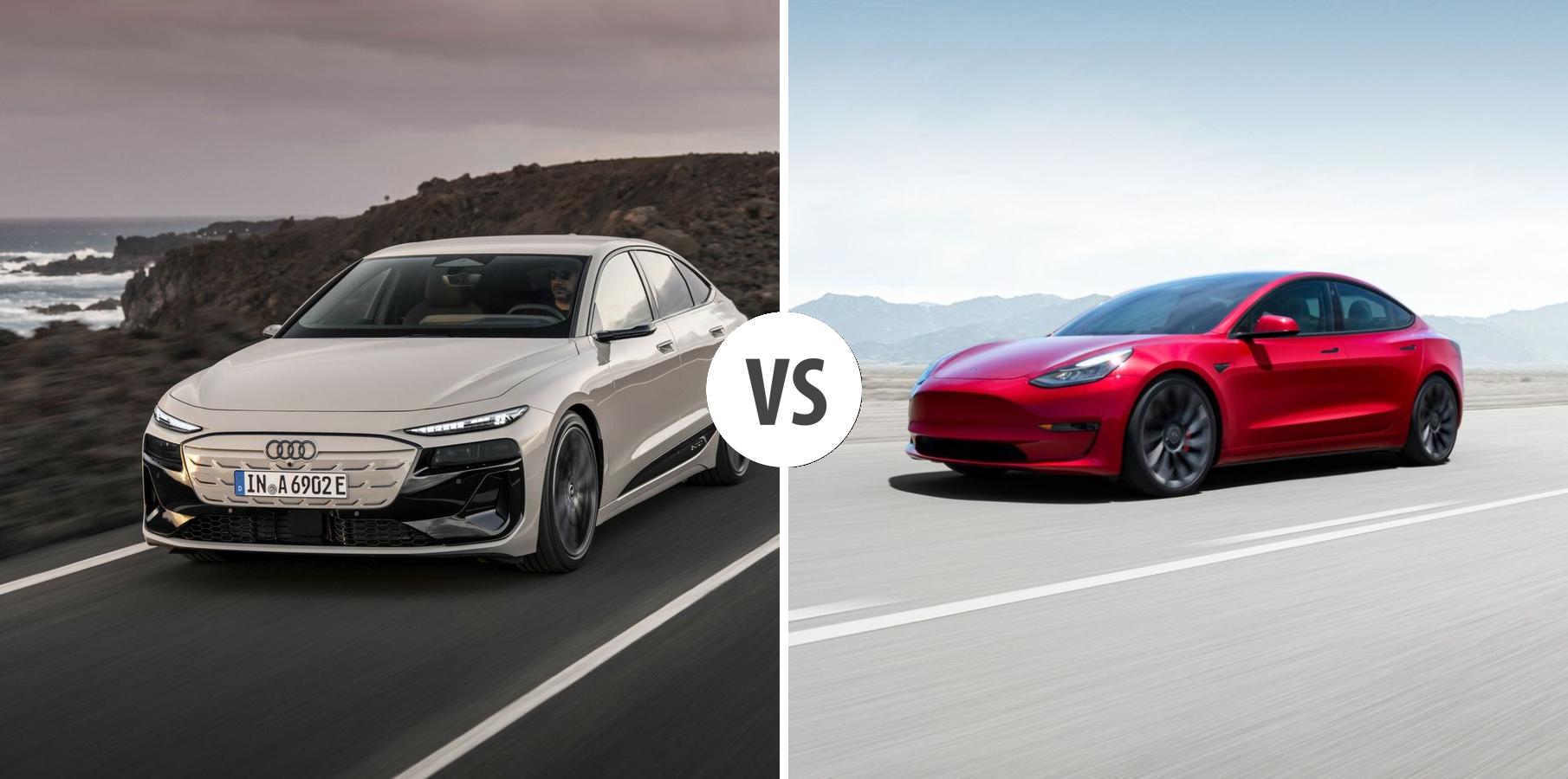 Audi A6 e-tron Sportback vs Tesla Model 3 comparison - differences ...