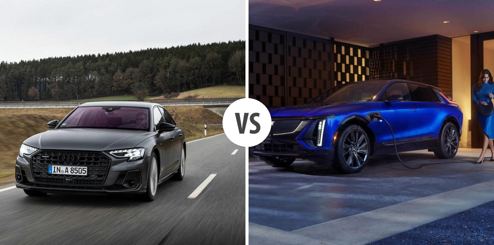 Audi A8 vs Cadillac Lyriq comparison - differences, prices & technical data