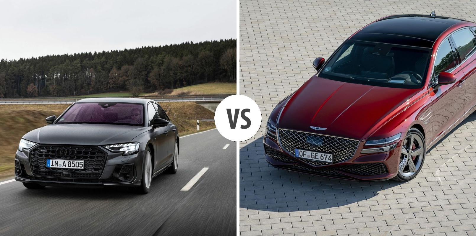 Audi A8 vs Genesis G80 comparison - differences, prices & technical data