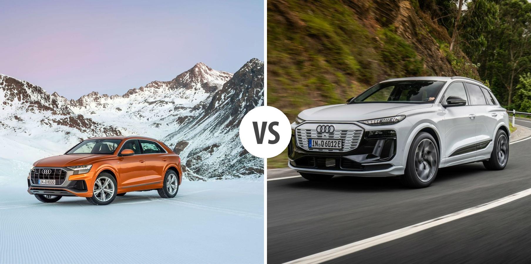 Audi Q8 vs Audi Q6 e-tron comparison - differences, prices & technical data