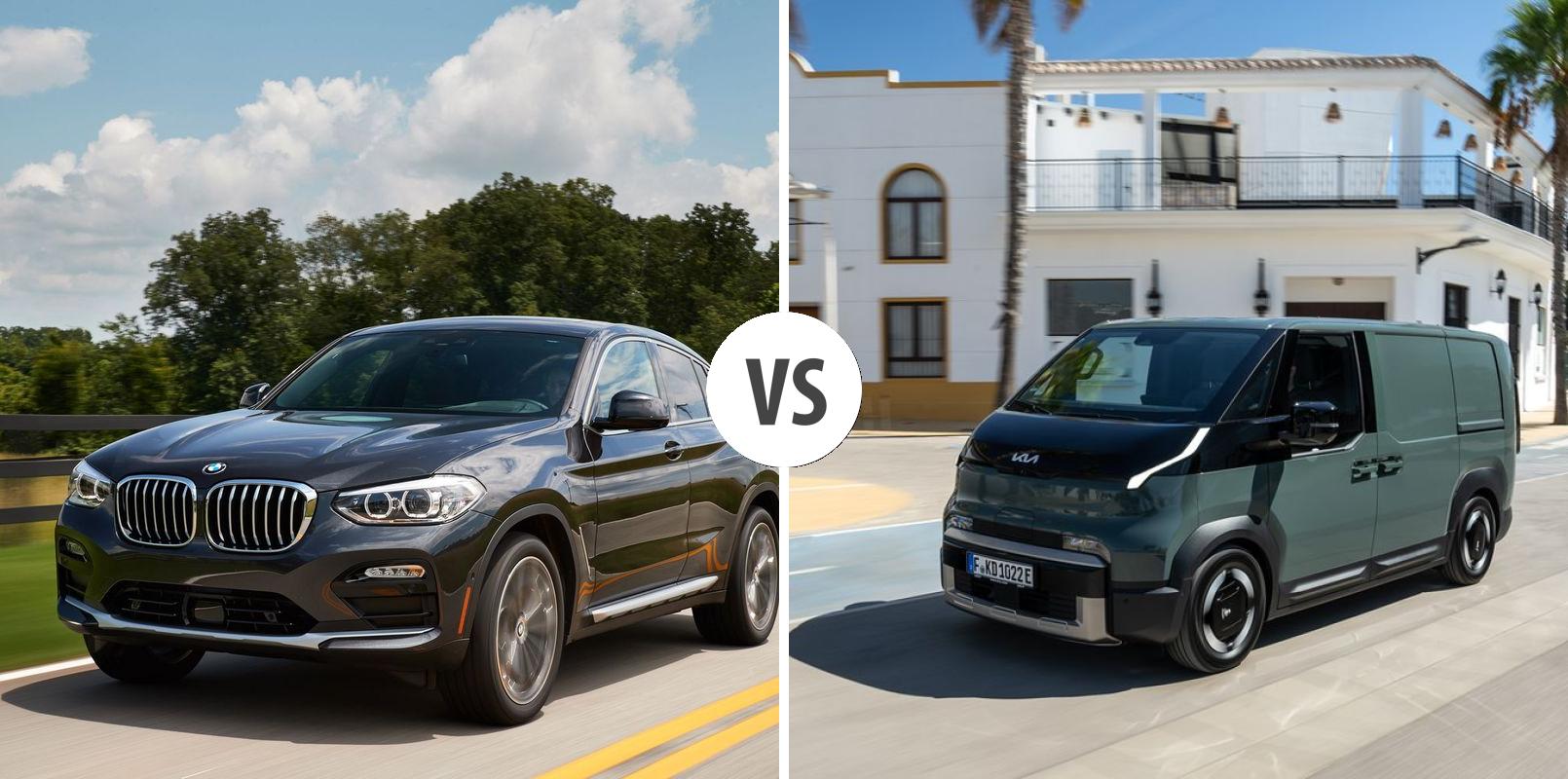 BMW X4 vs Kia PV5 comparison - differences, prices & technical data