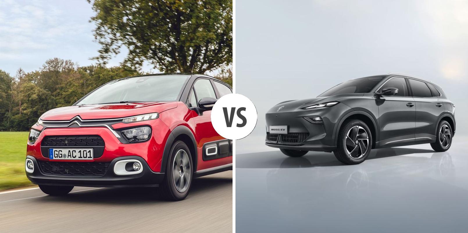 Citroen C3 vs MG MGS5 EV comparison - differences, prices & technical data