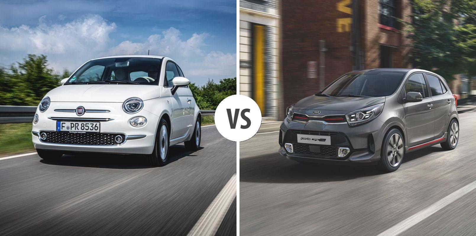 Fiat 500 vs Kia Picanto comparison - differences, prices & technical data