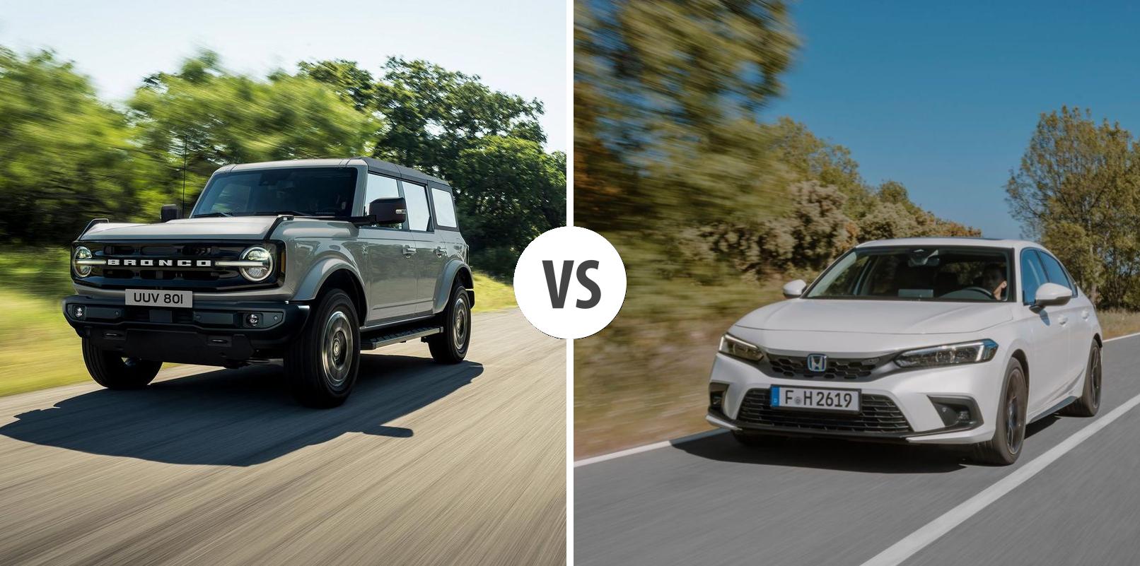Ford Bronco vs Honda Civic comparison - differences, prices & technical ...