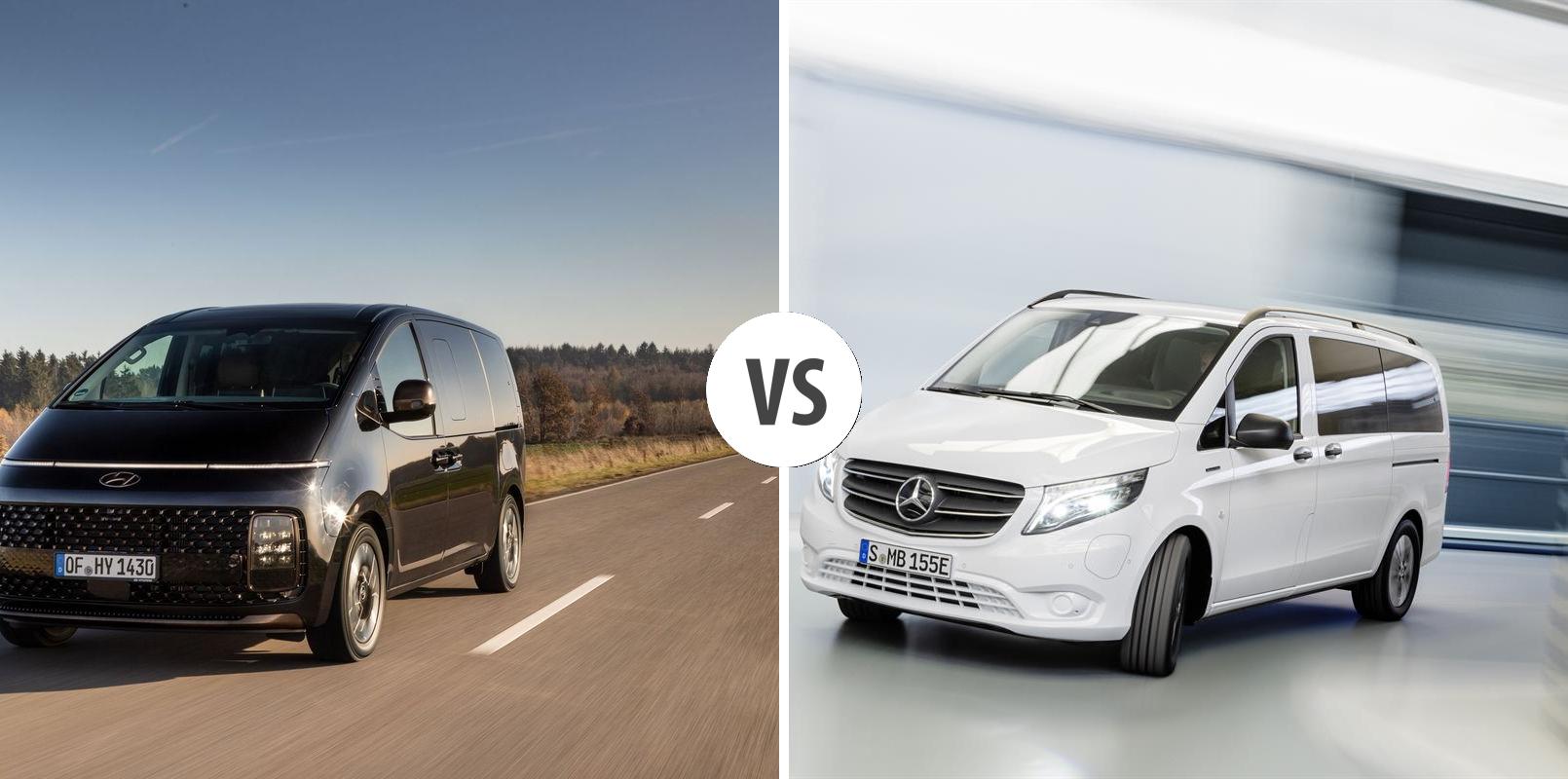 Hyundai Staria vs Mercedes Vito Transporter comparison - differences ...