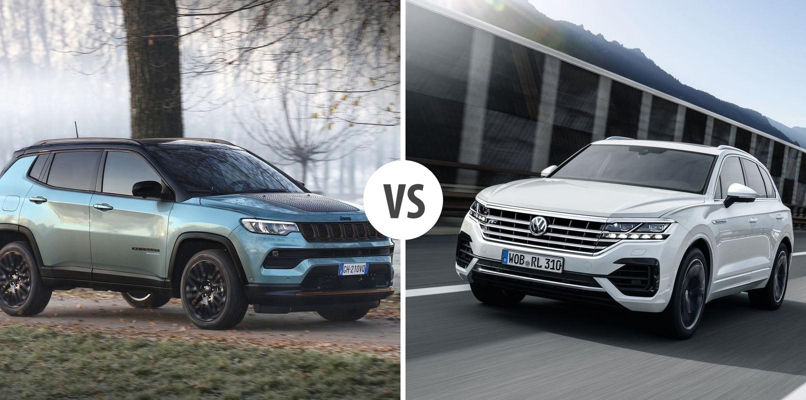 Jeep Compass vs VW Touareg comparison - differences, prices & technical ...