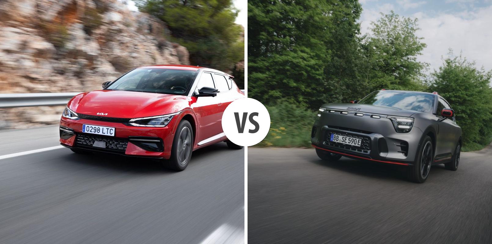 Kia EV6 vs smart #5 comparison - differences, prices & technical data