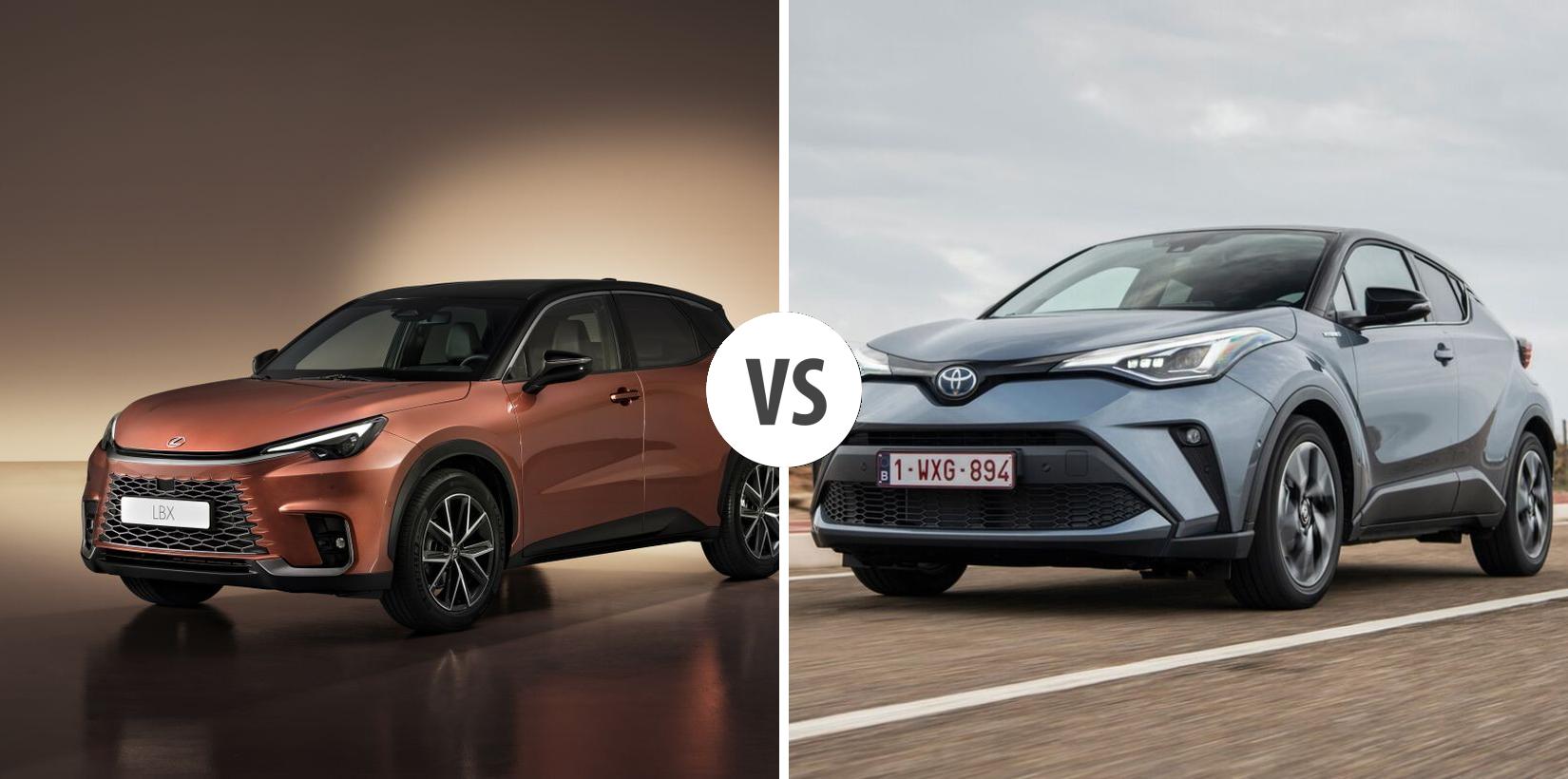 Lexus LBX vs Toyota C-HR comparison - differences, prices & technical data