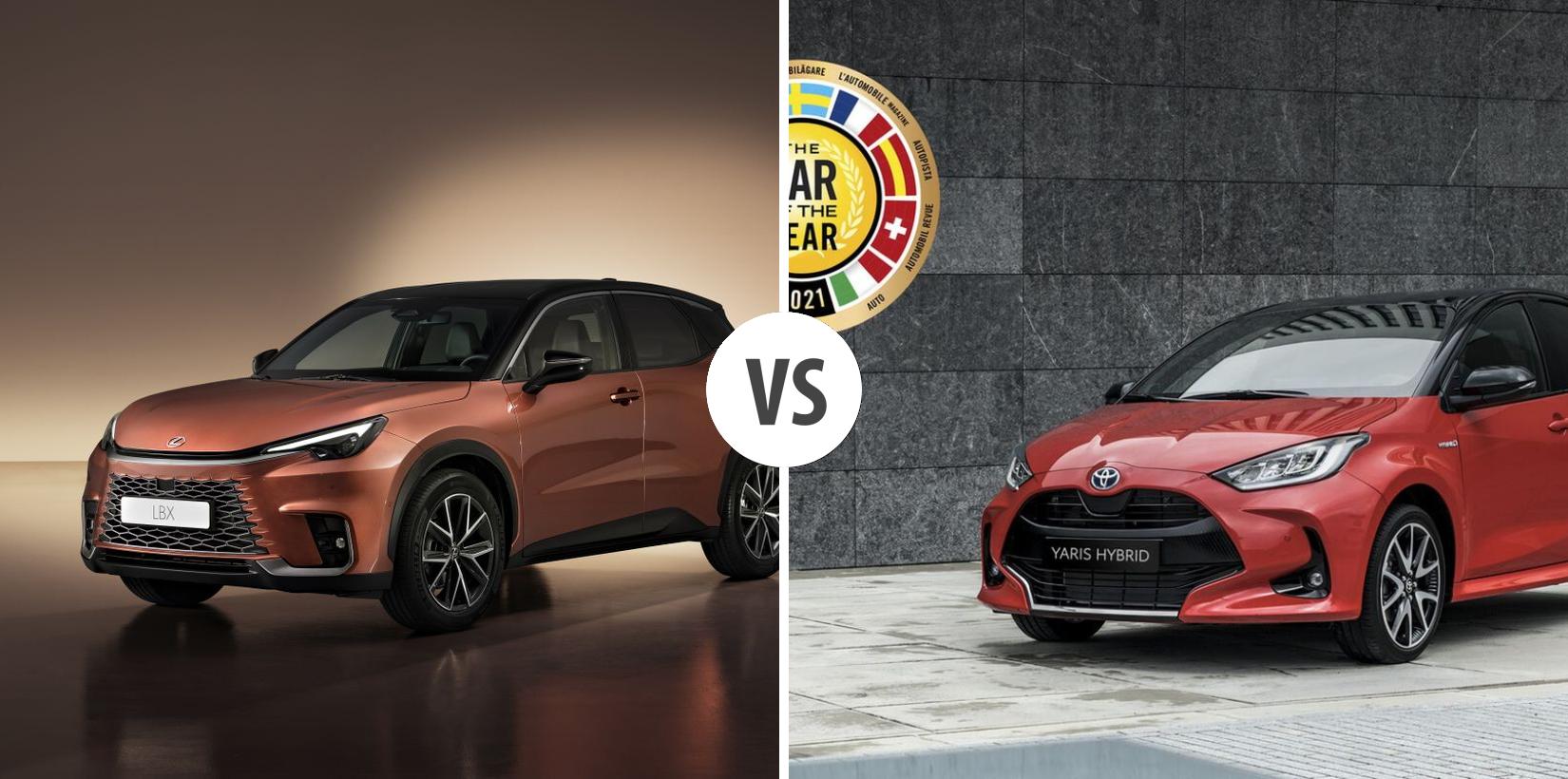 Lexus LBX vs Toyota Yaris comparison - differences, prices & technical data