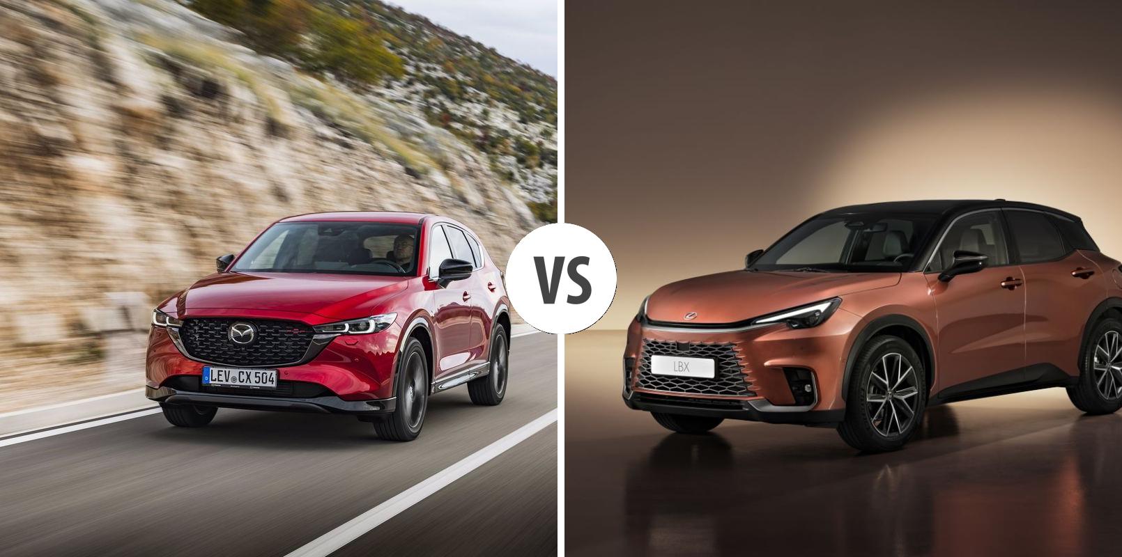 Mazda CX-5 vs Lexus LBX comparison - differences, prices & technical data
