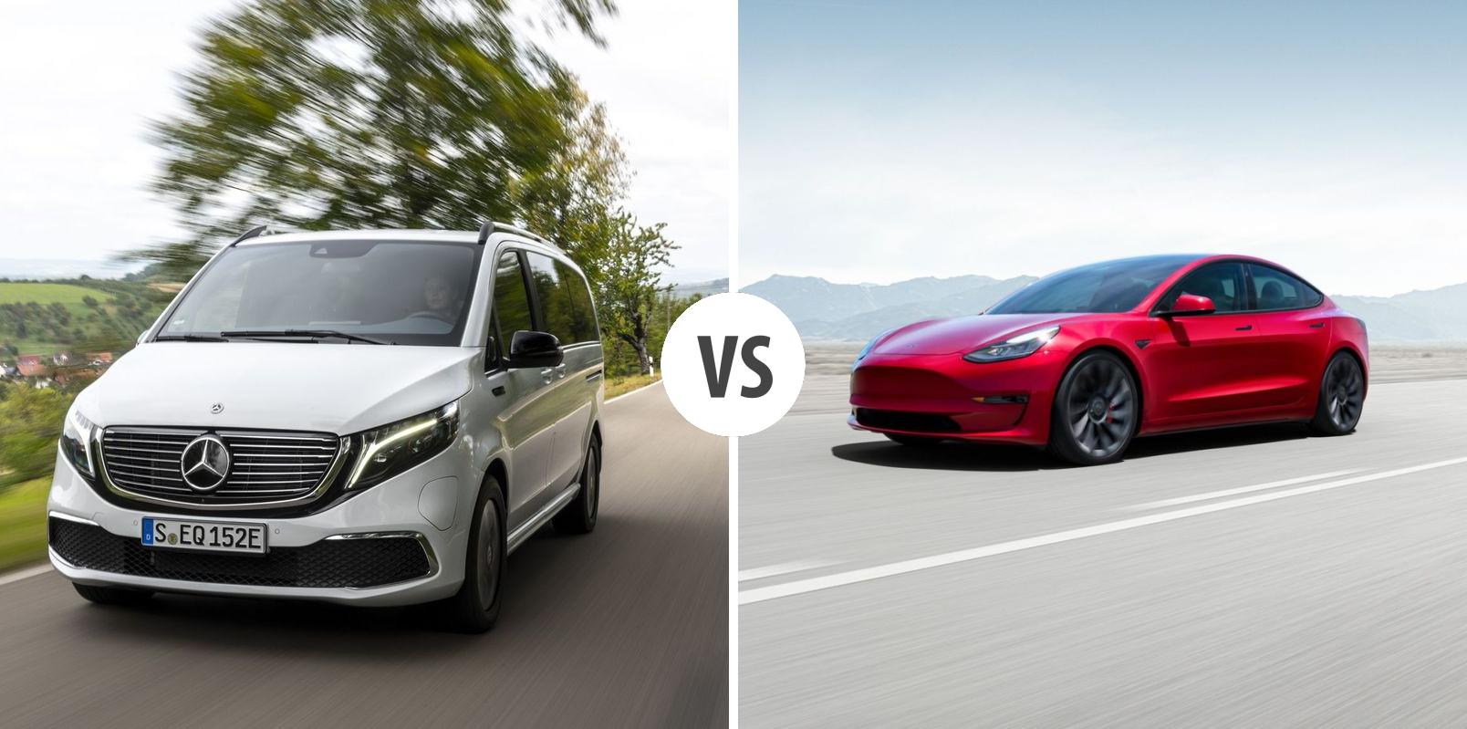 Mercedes EQV vs Tesla Model 3 comparison - differences, prices ...