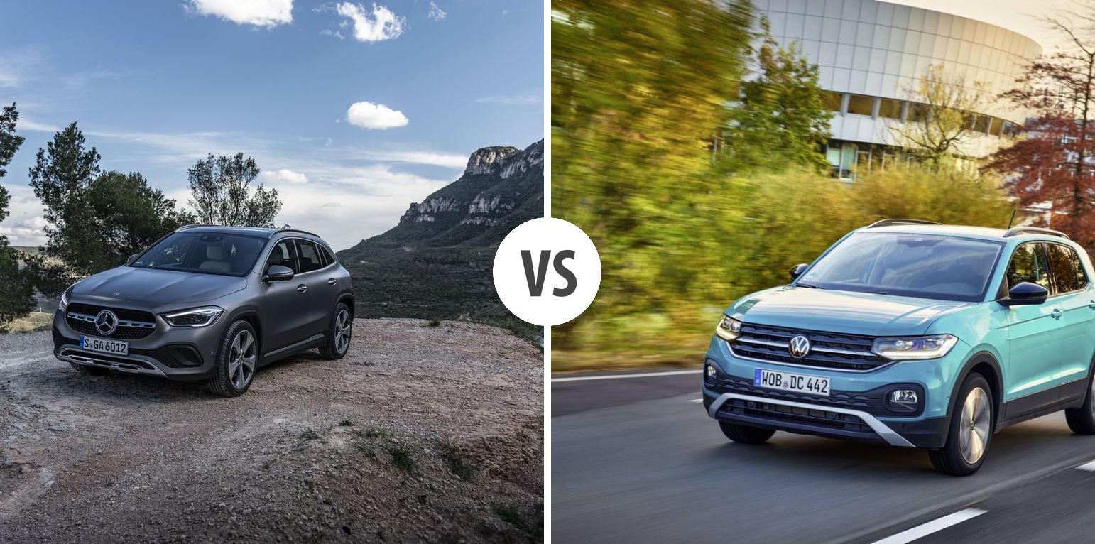 Mercedes GLA vs VW T-Cross comparison - differences, prices & technical ...