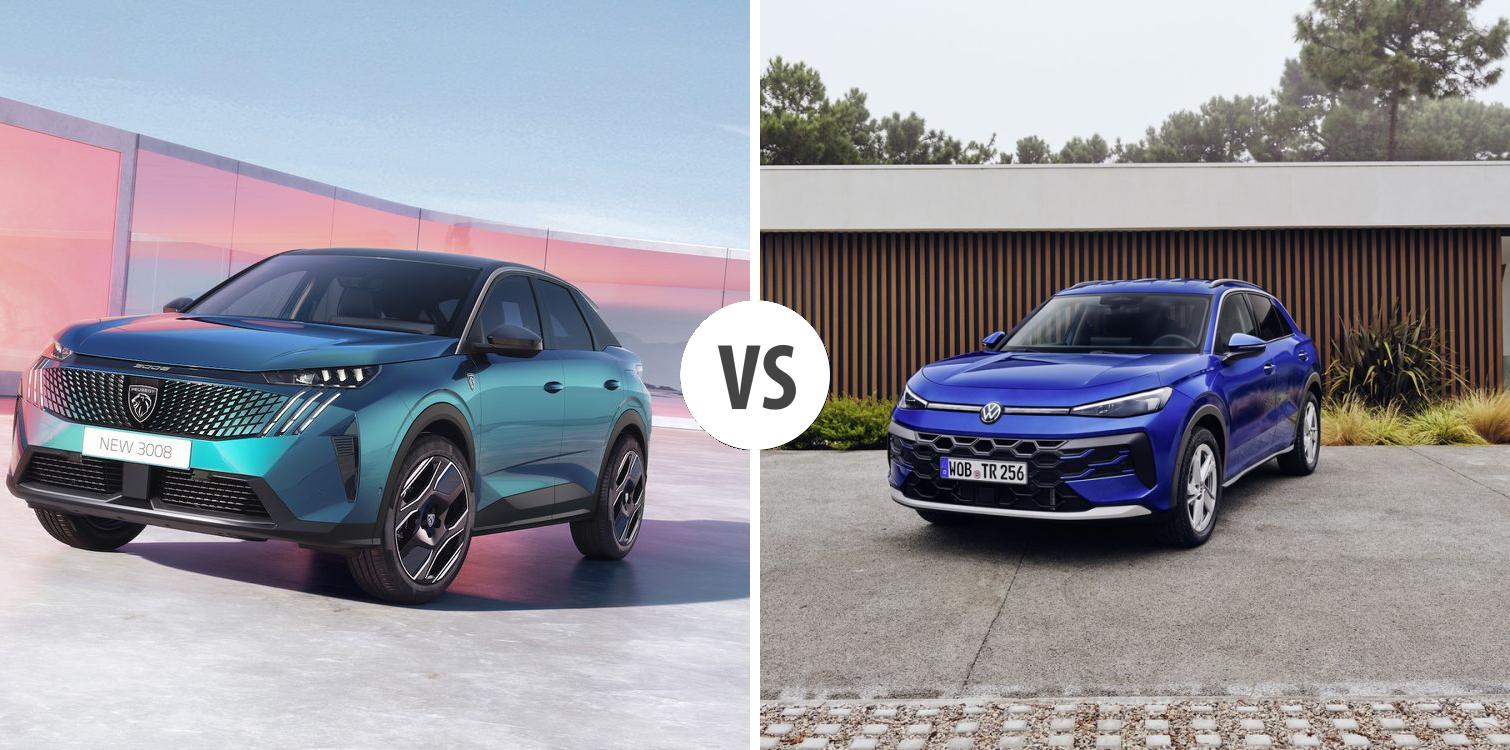 Peugeot 3008 vs VW T-Roc comparison - differences, prices & technical data