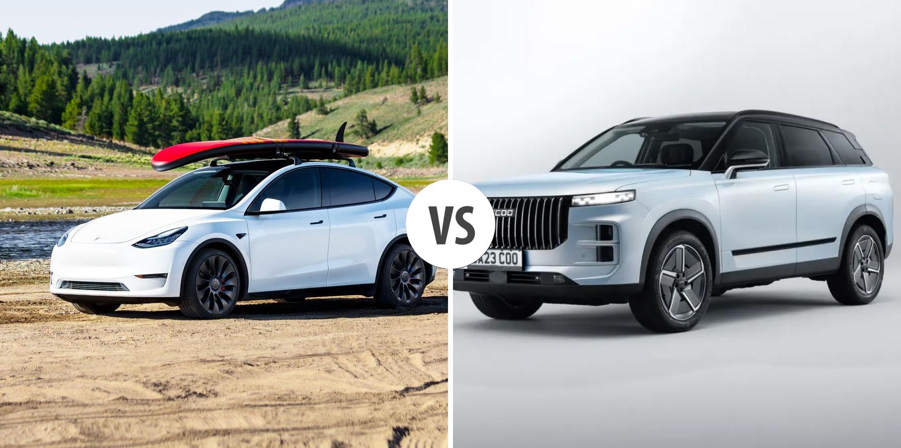 Tesla Model Y vs Jaecoo 7 comparison - differences, prices & technical data