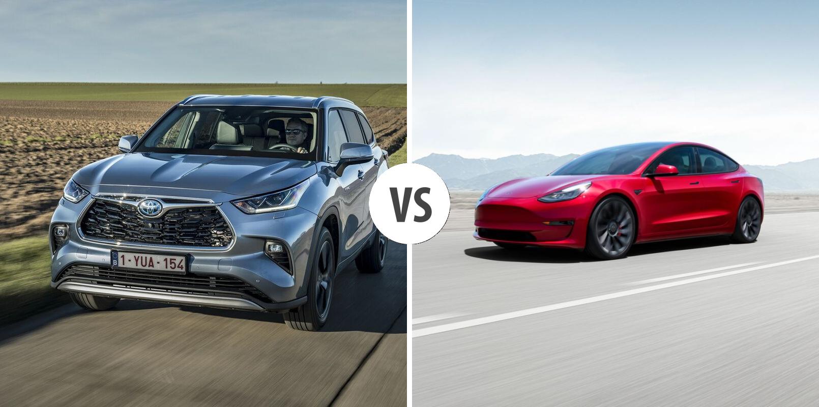 Toyota Highlander vs Tesla Model 3 - Differences and prices compared