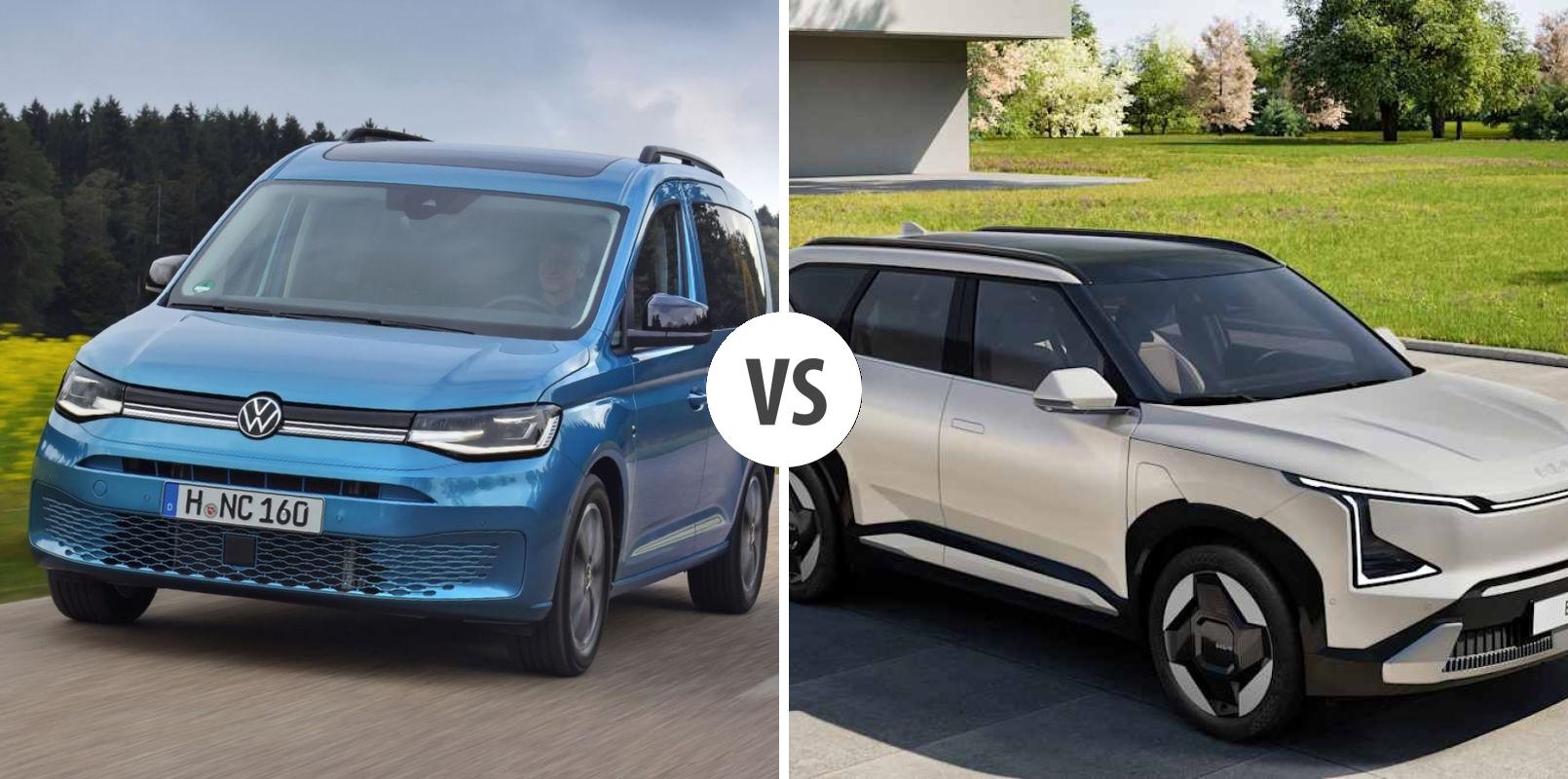 VW Caddy vs Kia EV5 comparison - differences, prices & technical data