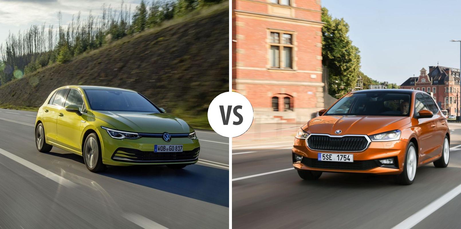 VW Golf vs Skoda Fabia comparison - differences, prices & technical data